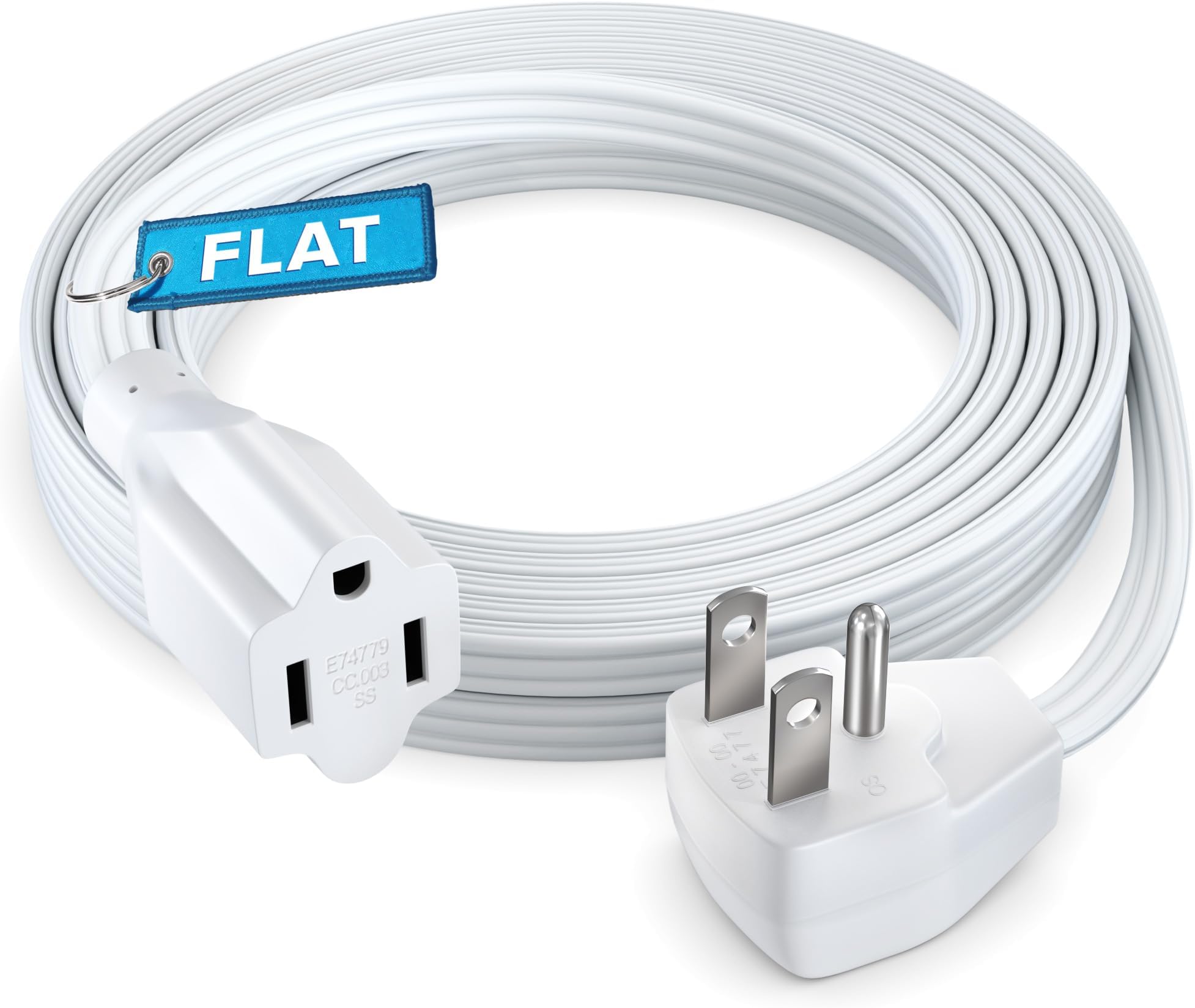 Amazon.com: Maximm Extension Cord Heavy Duty (10 Feet) Flat Wire 3 ...