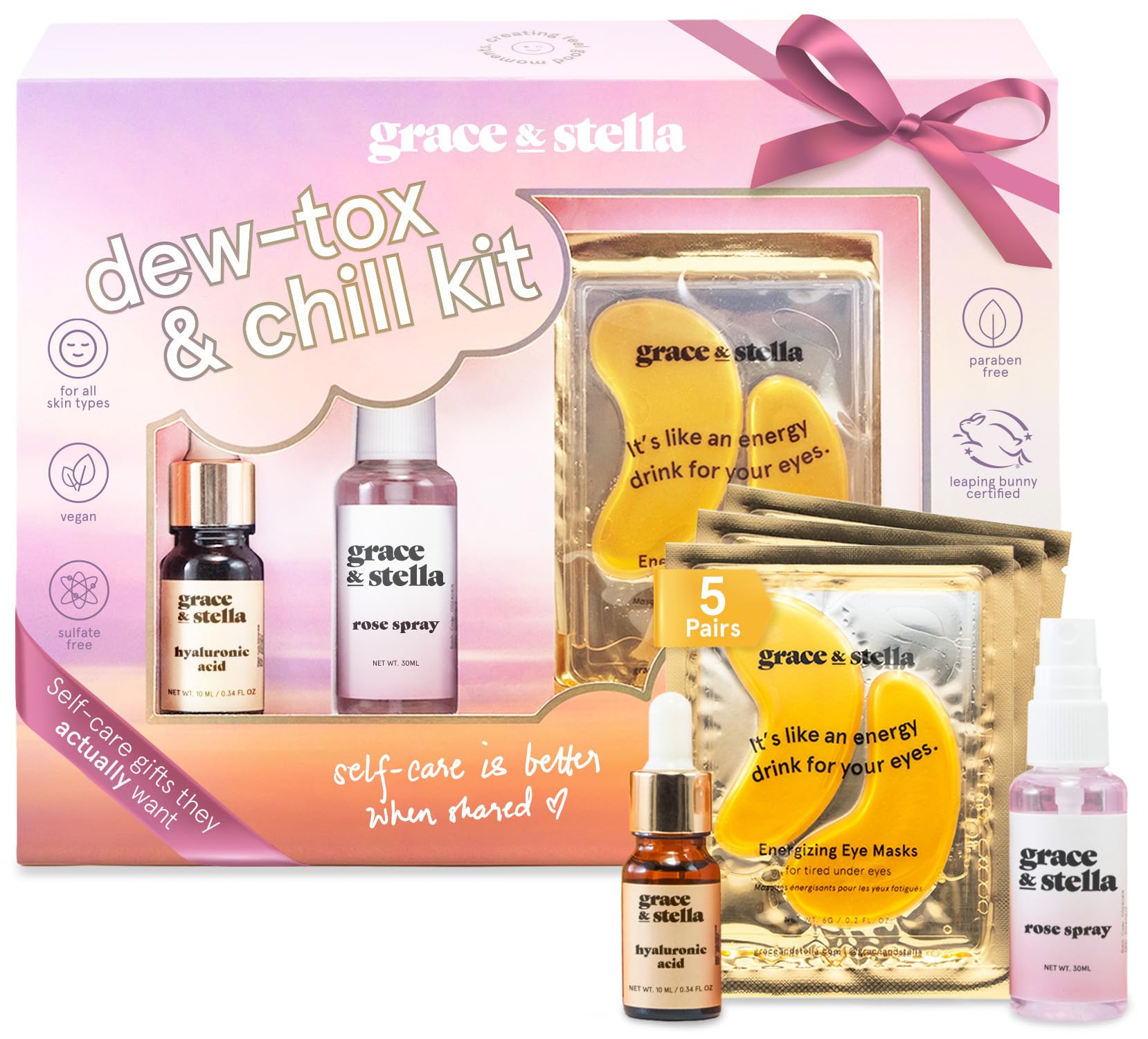 Amazon.com : grace & stella Award Winning Dew-Tox & Chill Skincare Gift ...