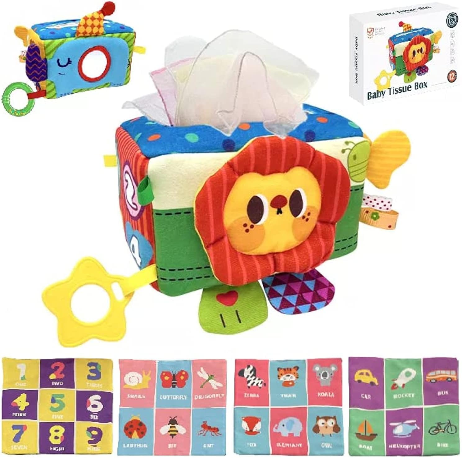 Lizbin Baby Tissue Box Toy, Baby Toys 6 to 12 Months Sensory Toys for ...