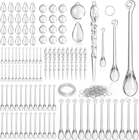 Amazon.com: 102 Pcs Christmas Tree Decorations Crystal Ornaments ...