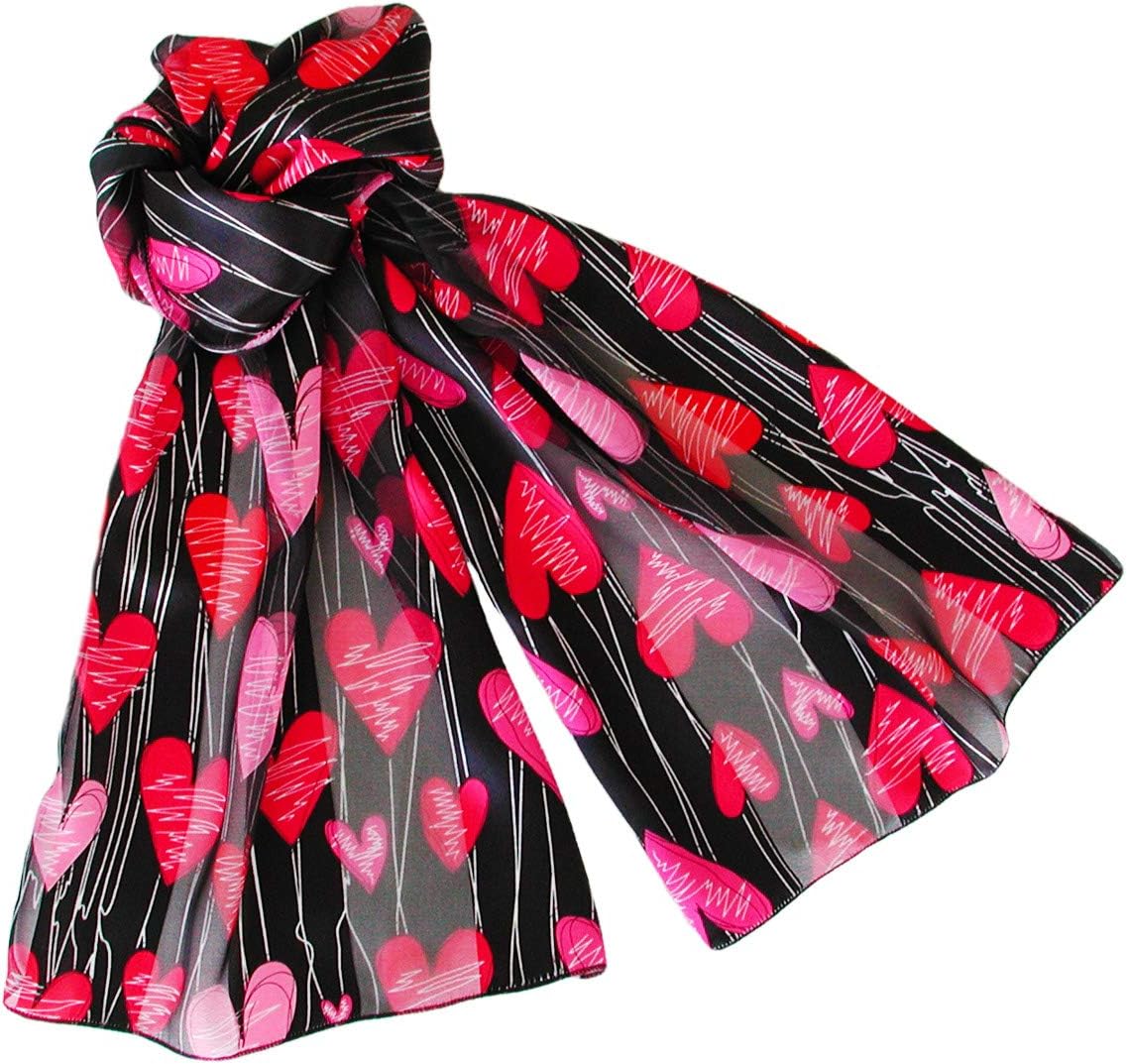 Evening Elegance Heart Scarves Valentine’s Day Mother’s Day Lined ...