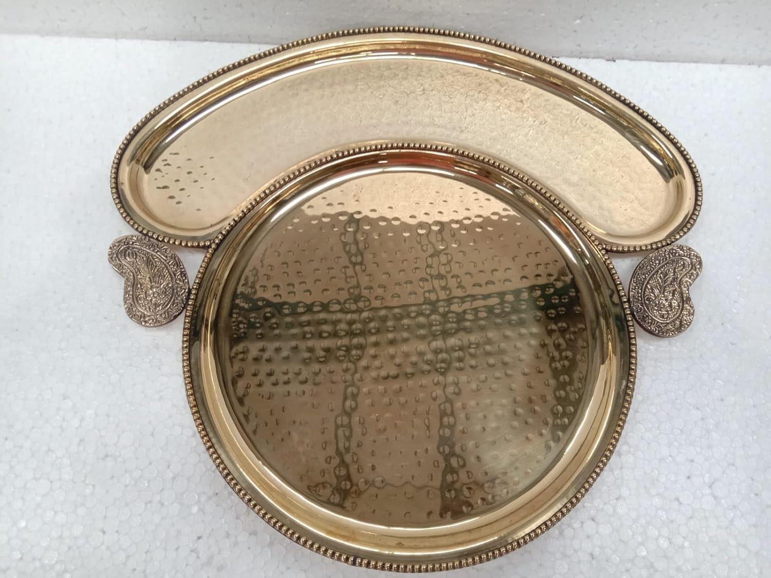Buy INDIAN ART VILLA Brass Maharaja Design Dinner Plate, Traditional ...