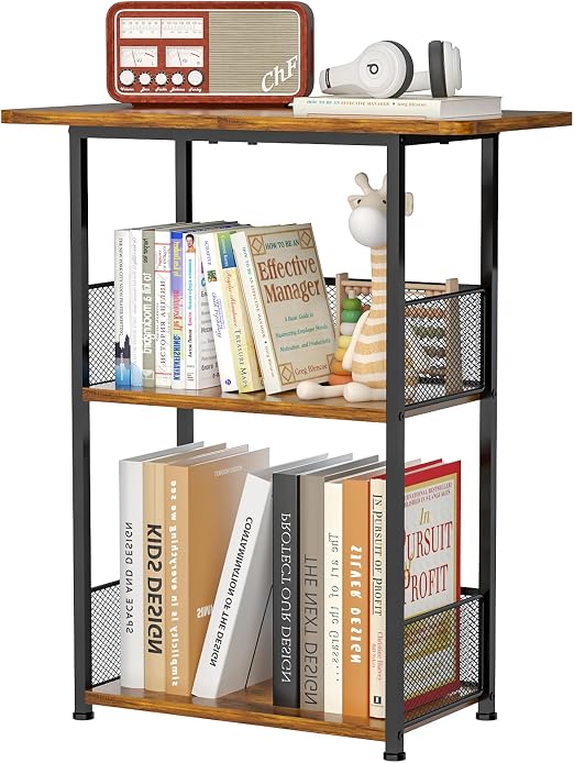 Amazon.com: Yuyetuyo Small Bookshelf 3 Tier Small Table - Office Shelf ...