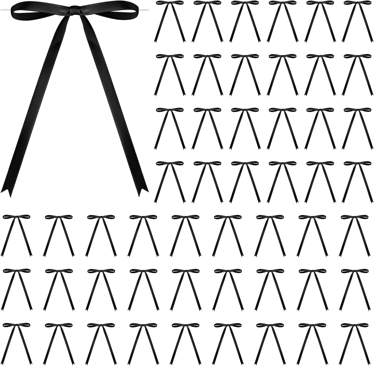 Amazon.com: 50 Pcs Satin Ribbon Bows 5x7 Inch Twist Tie Bows, Cute ...