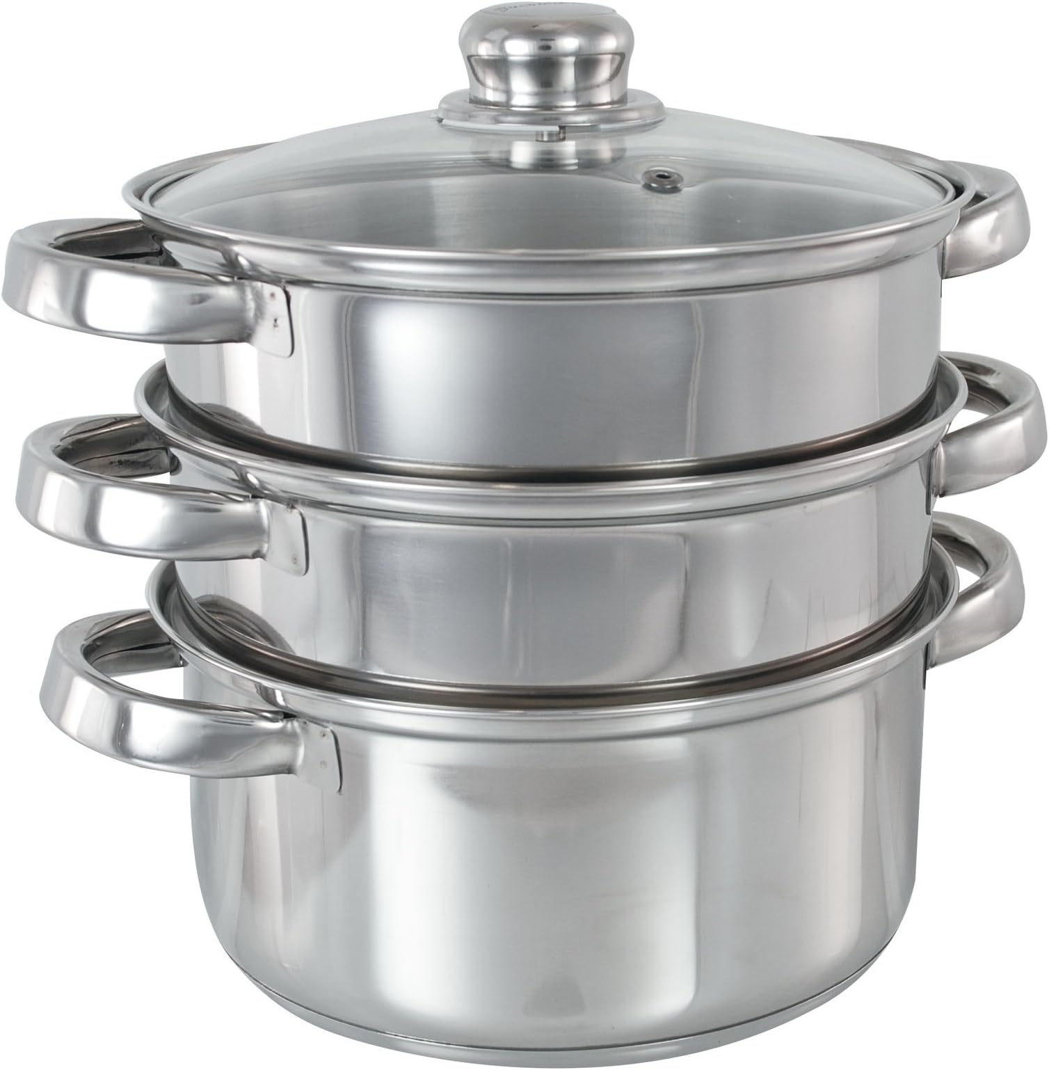 Buckingham Three Tier Steamer Set with Glass Lid 20 cm : Amazon.co.uk ...