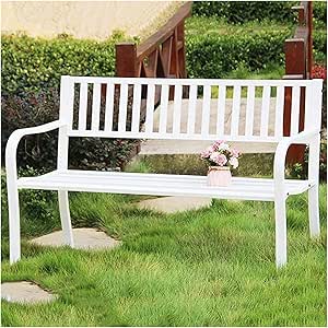 Amazon.com: Park Terrace Garden Benches, Outdoor Cast Iron Bench Seat ...