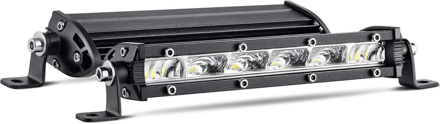 7 Inch Slim LED Light Bar 2PCS 60W Single Row Light Bars Spot Flood ...