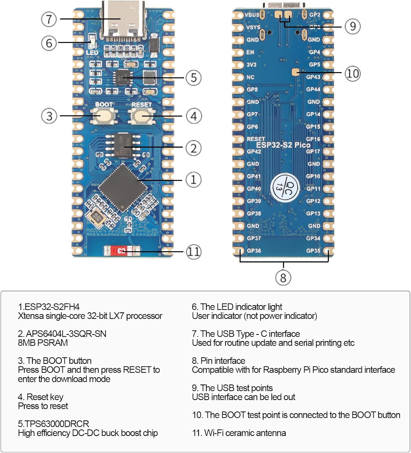 Buy ESP32-S2FH4 Development Board 2.4GHz WiFi Microcontroller Processor ...