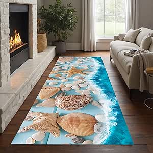 Amazon.com: Fouiunler Beach Starfish Shells 2x10ft Long Runner Rug ...