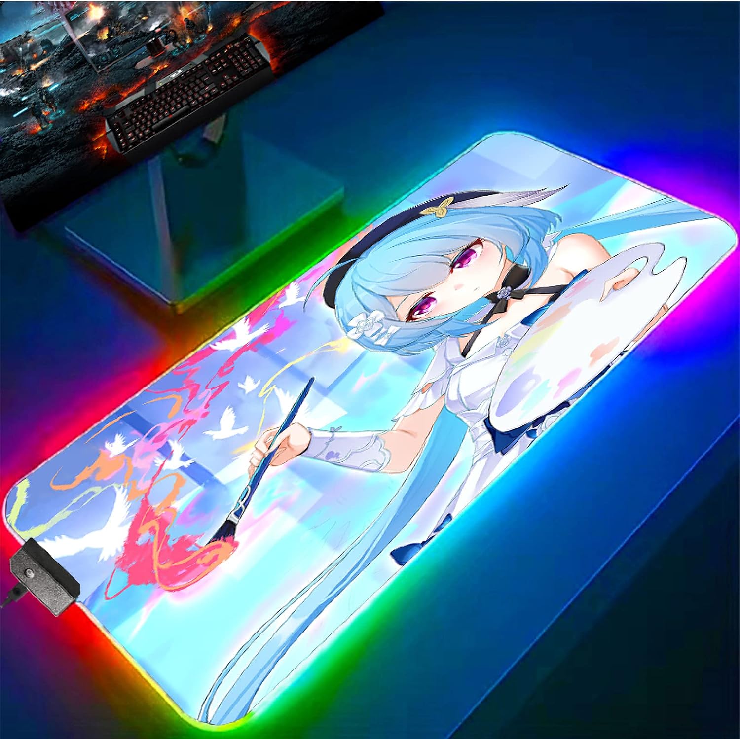 Amazon.com: Mouse Pads Anime XXL Large Gaming Mouse Pad RGB Desk Pad ...
