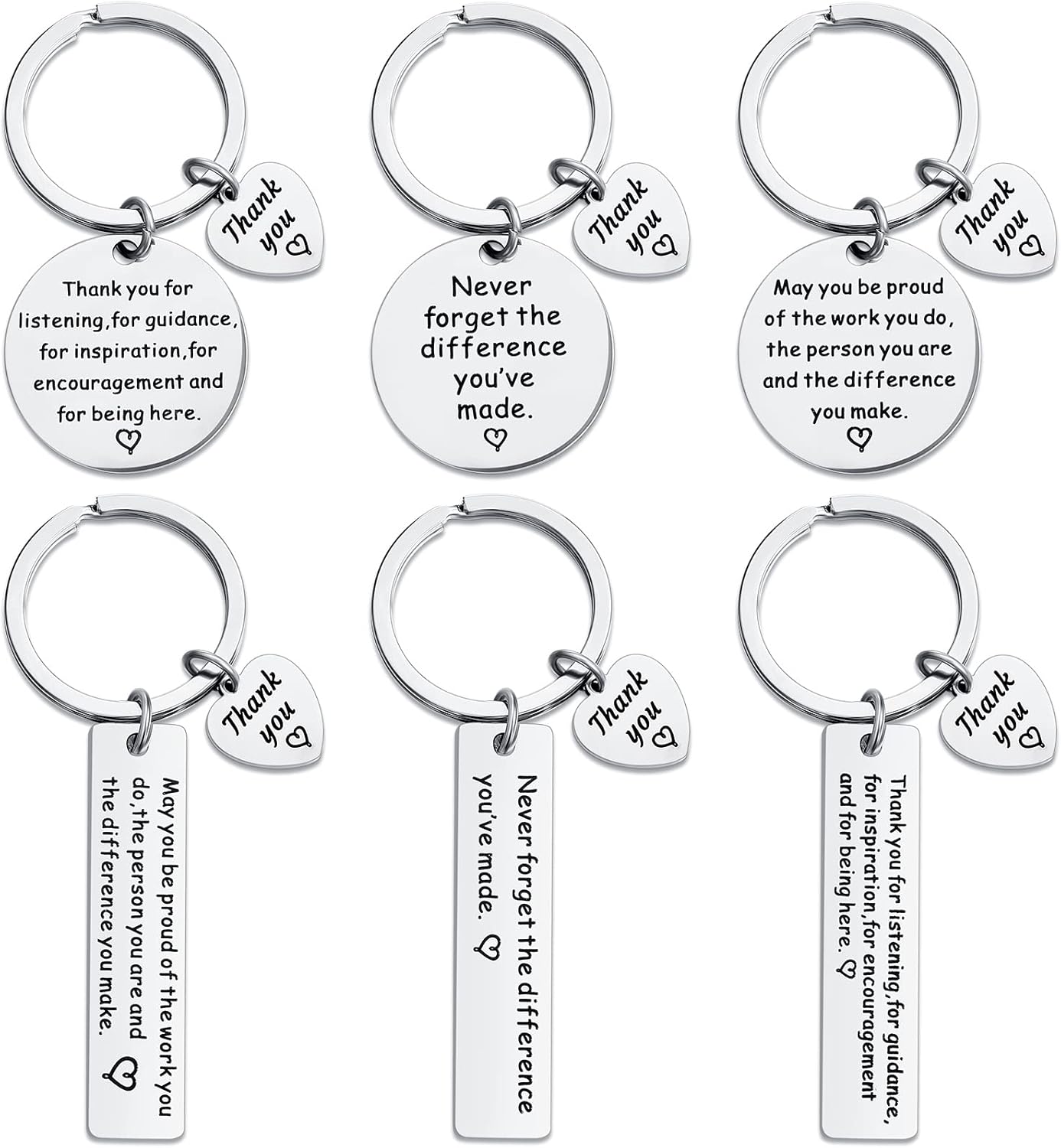 12 Pieces Thank You Gifts Appreciation Keychain Make a Difference ...