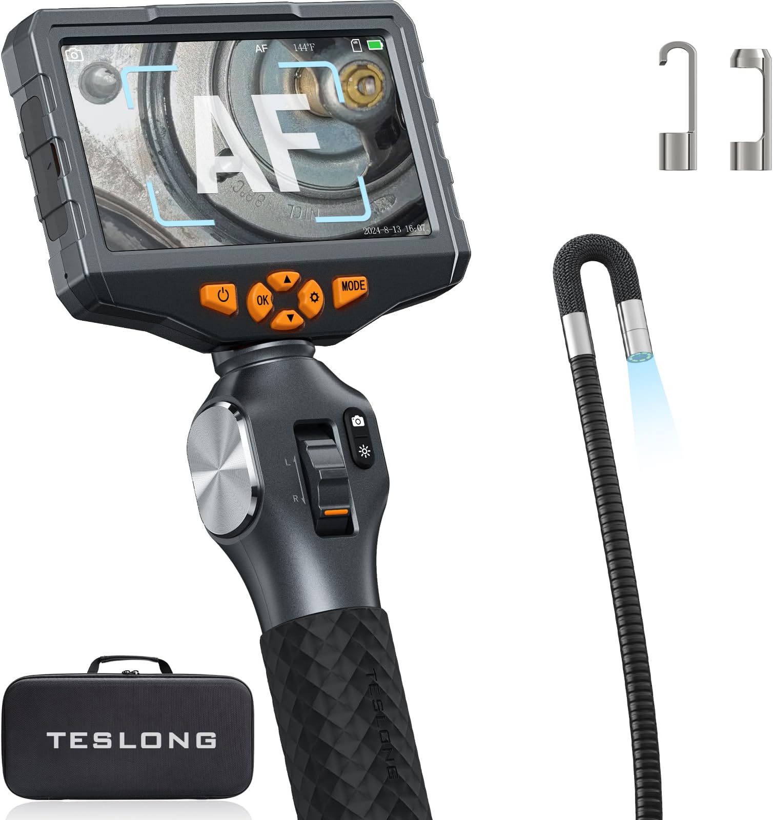 Teslong Articulating Borescope, Autofocus 5-inch IPS Industrial ...