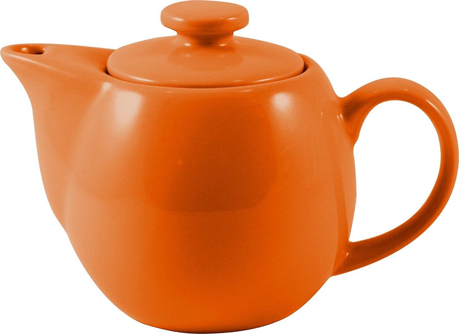Amazon.com | OmniWare Teaz Orange Stoneware 14 Ounce Teapot with ...
