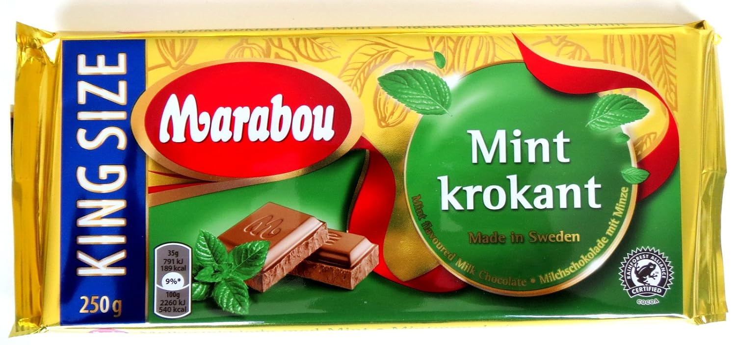 10 x MARABOU MINT KROKANT CHOKLAD SCHOKOLADE 250g : Amazon.de ...