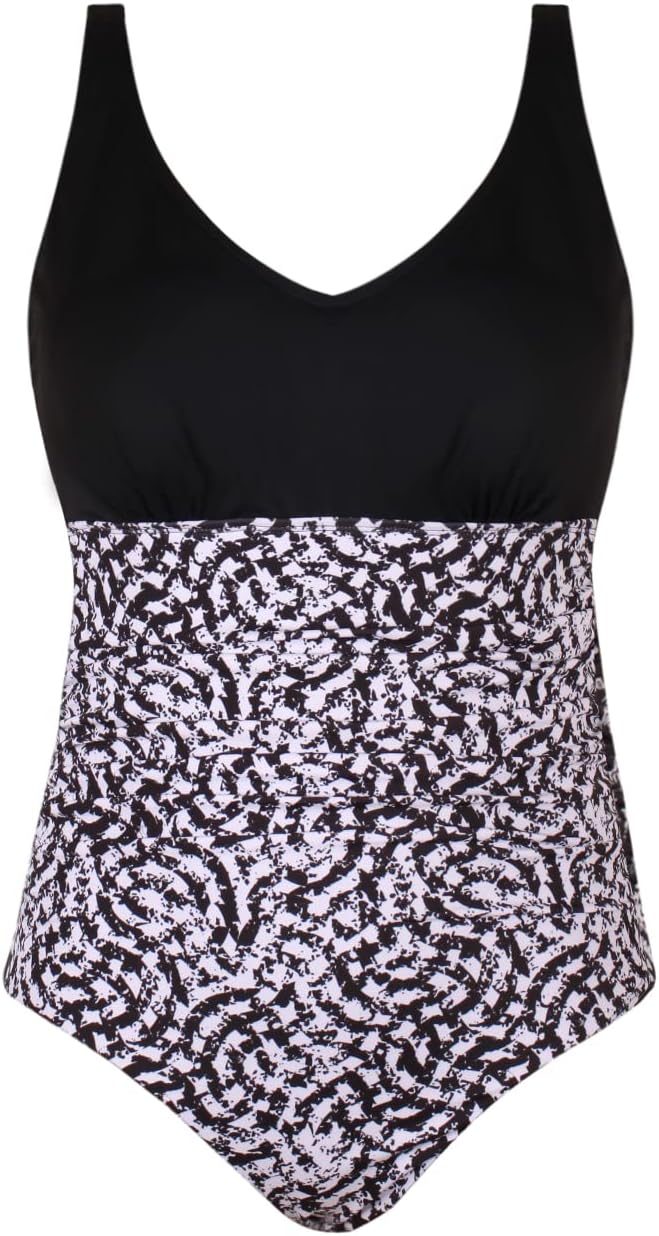JINXUEER Women's Plus Size Swimwear Ruched Tummy Control Swimsuit One ...