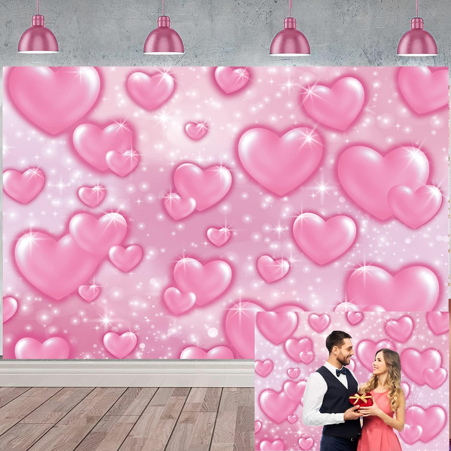 Amazon.com : Funnytree 96" x 72" Early 2000s Photography Backdrop Pink ...