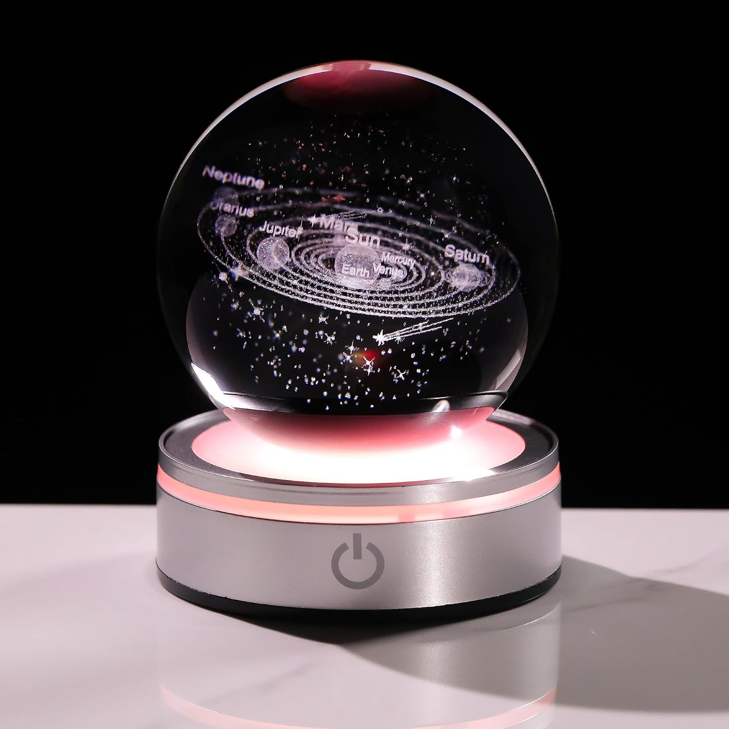JOASURA 3D Solar System Crystal Ball Night Light,3.15in Astronomy 7 ...