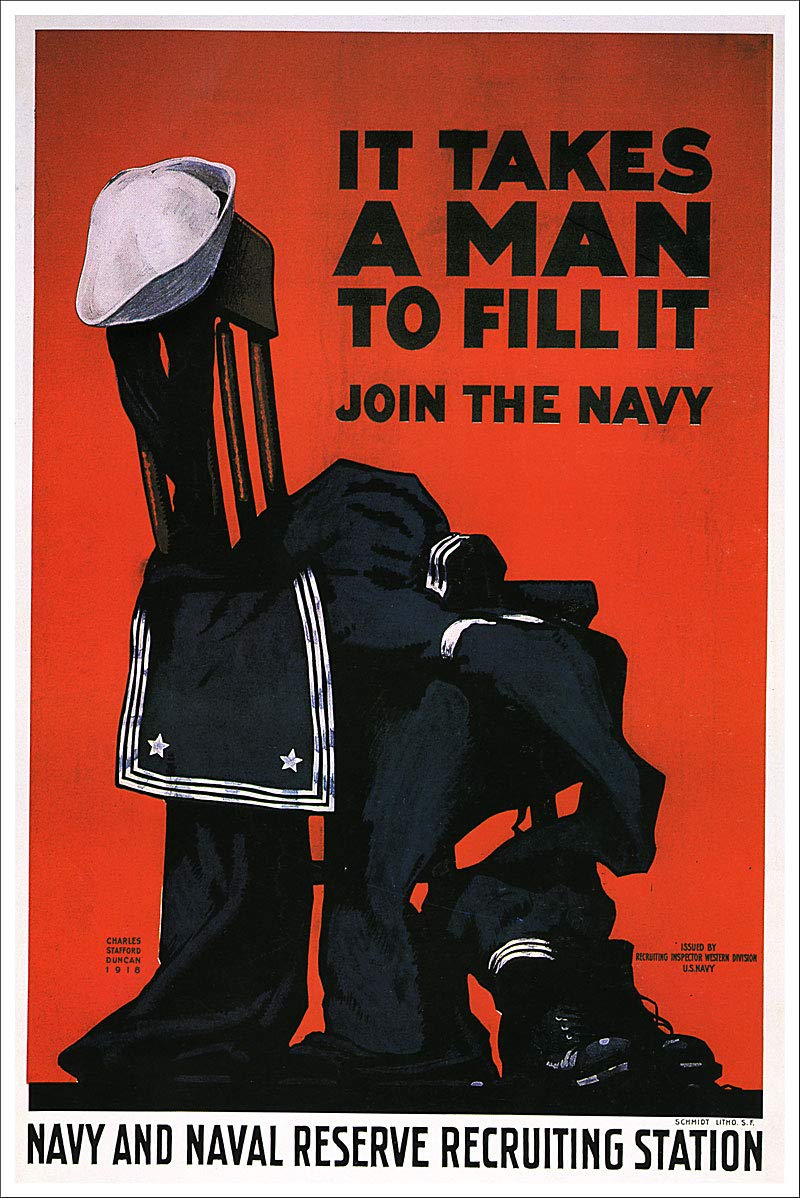Amazon.com: Join The Navy It Takes A Man To Fill It Vintage World War ...