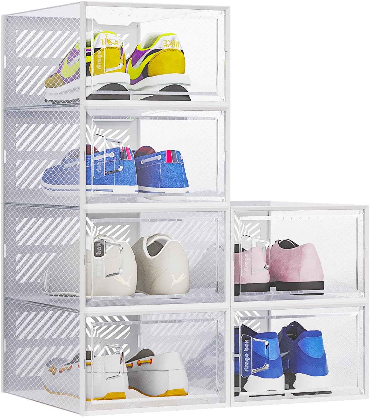Amazon.com: SIMPDIY Shoe Storage, 12 Pack Large Shoe Boxes Clear ...