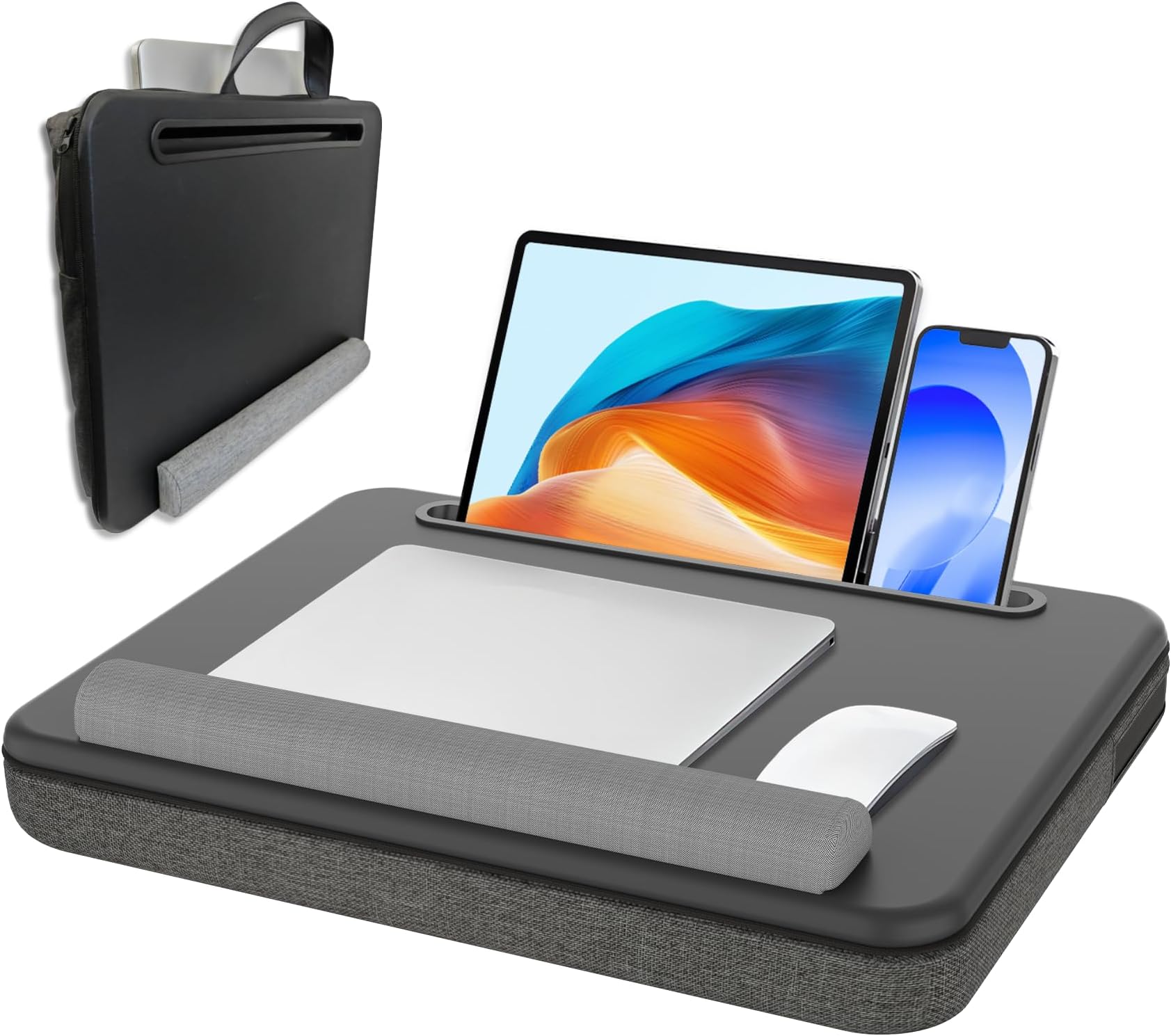 Amazon.com: AboveTEK Portable Laptop Lap Desk w/ Retractable Left/Right ...