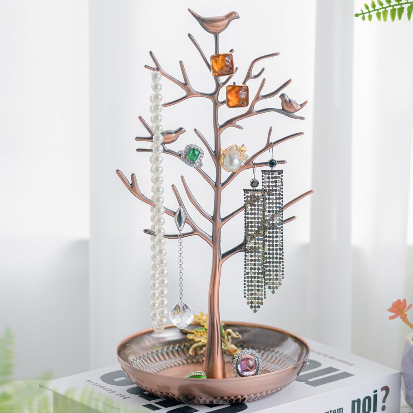 Amazon.com: XANHOY Jewelry Stand Tree Small Jewelry Organizer Necklace ...