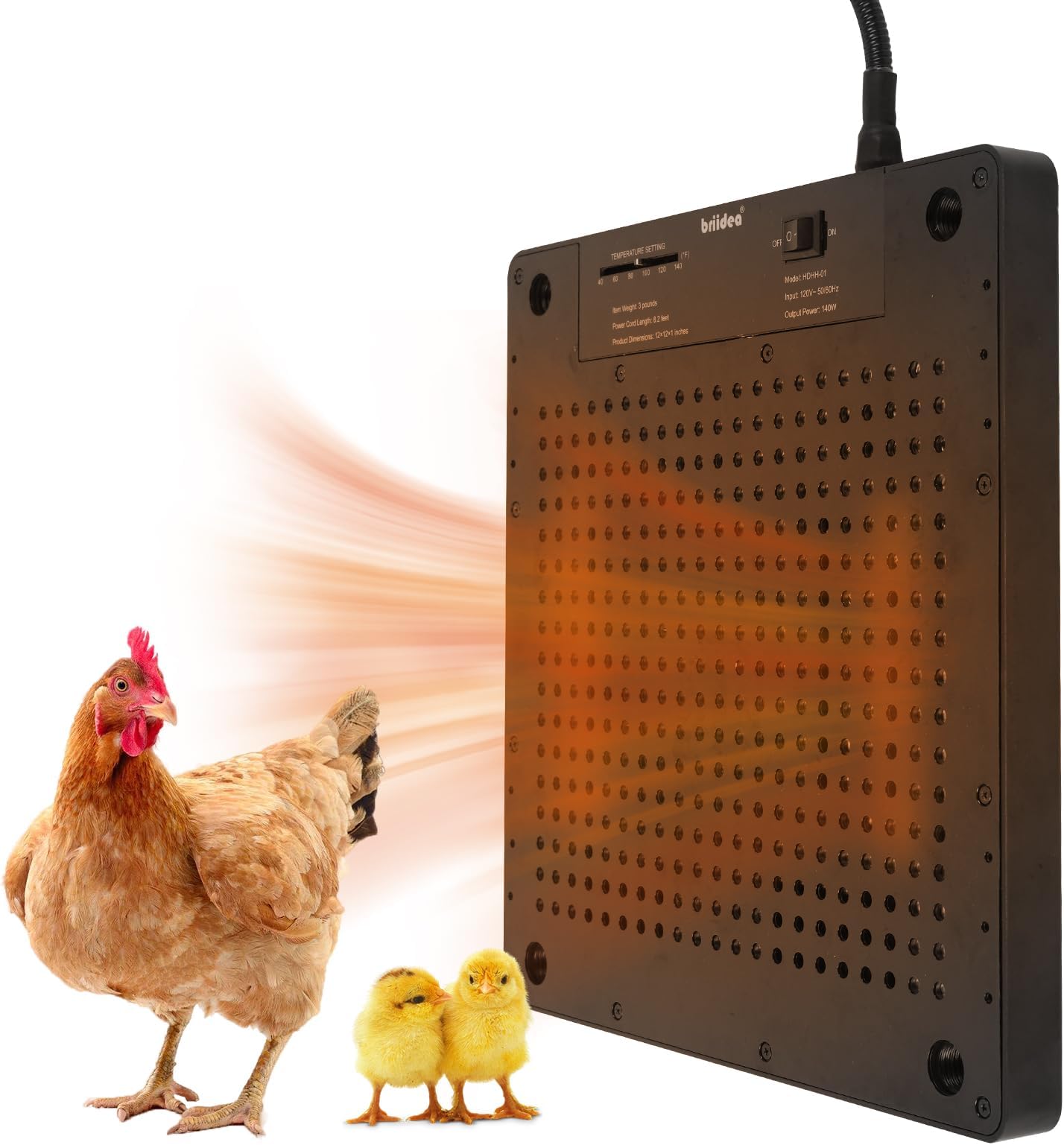 Amazon.com: Briidea 140W Chicken Coop Heater, 40℉-140℉ Adjustable ...