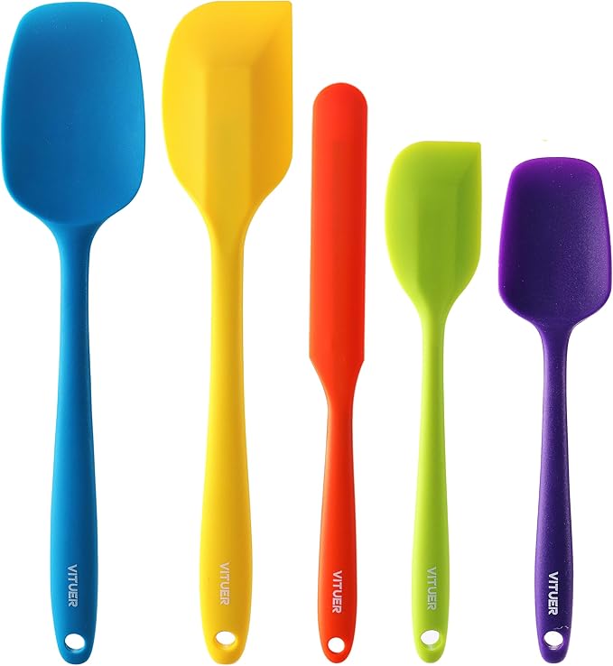 Amazon.com: 5PCS Silicone Rubber Spatula Set, VITUER Food Grade BPA ...
