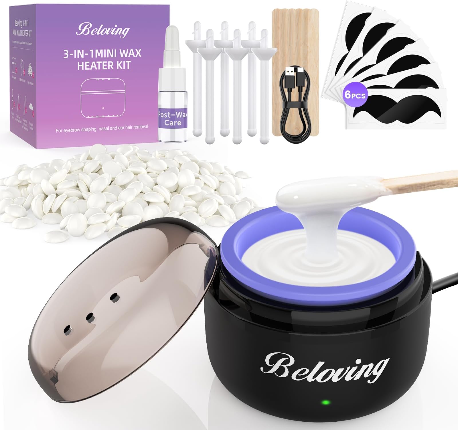 Amazon.com : Nose Wax Kit, Mini Wax Warmer for Eyebrow Ear Hair Removal ...