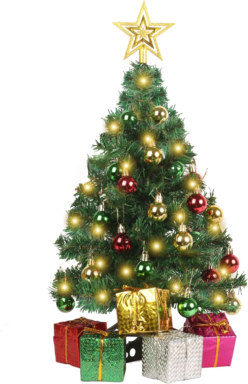 Wsetyy 50cm Tabletop Mini Artificial Christmas Tree, Small Xmas with ...