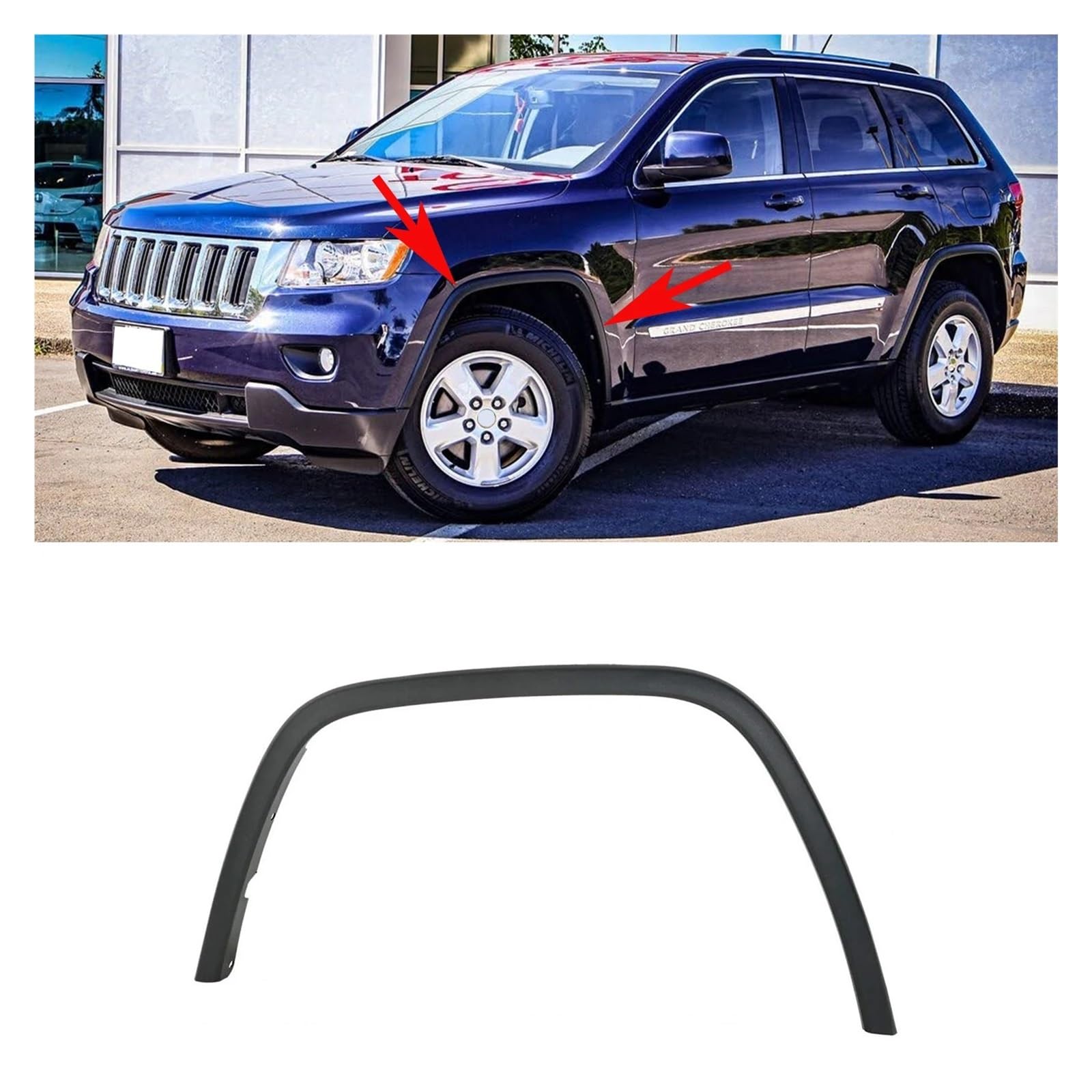 Amazon | 車用フロントフェンダーフレアホイールアーチモールディングアイブロウ ジープグランドチェロキー 2011-2016 ...