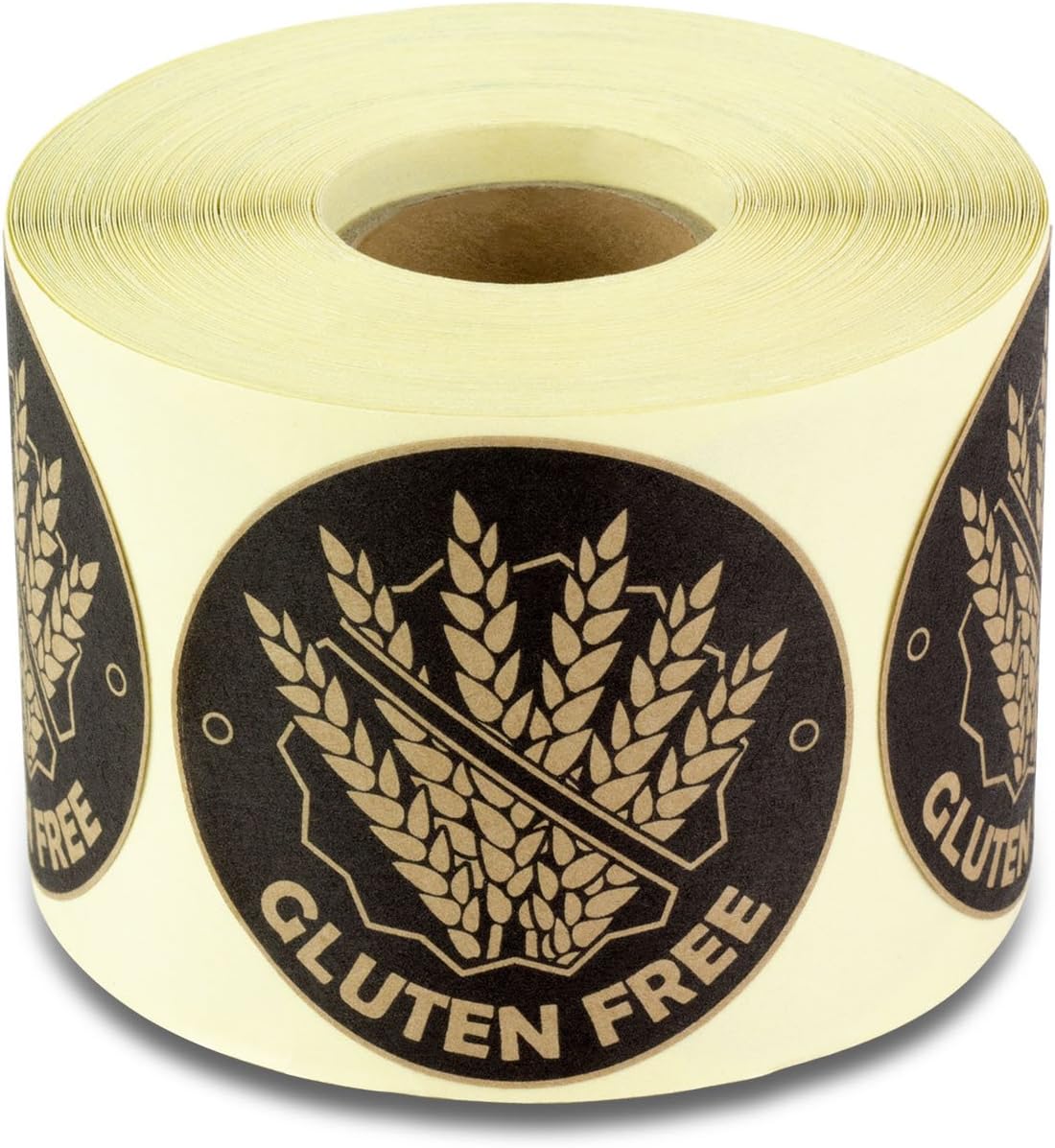 Amazon.com : Gluten Free Stickers - 2" Golden Brown Round Circle ...