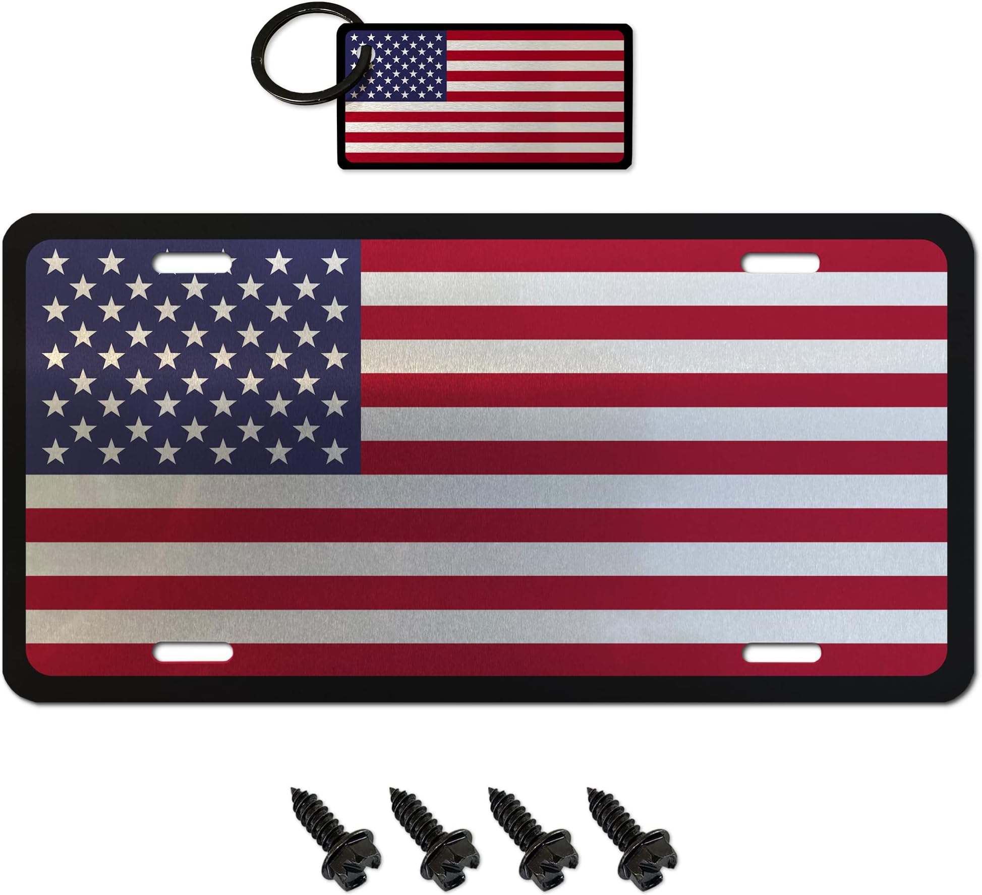 Amazon.com: Distressed American Flag Metal Front License Plate, Vintage ...