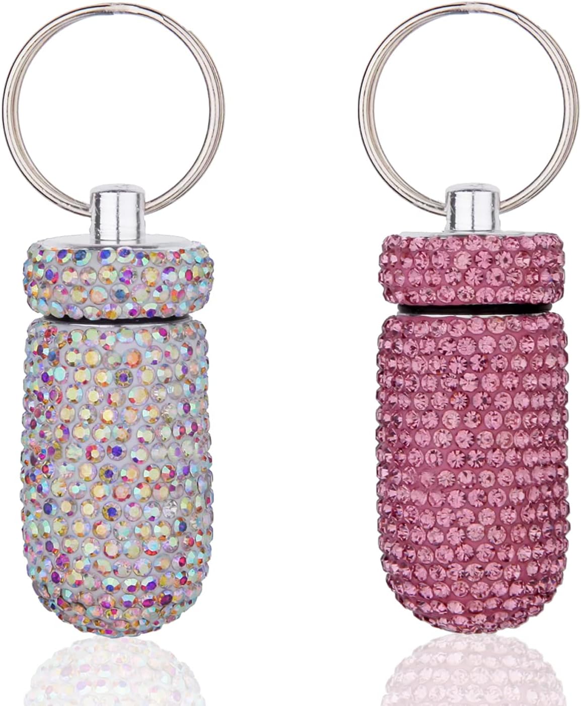Amazon.com: Pill Case for Purse Small Pill Container Keychain Bling ...
