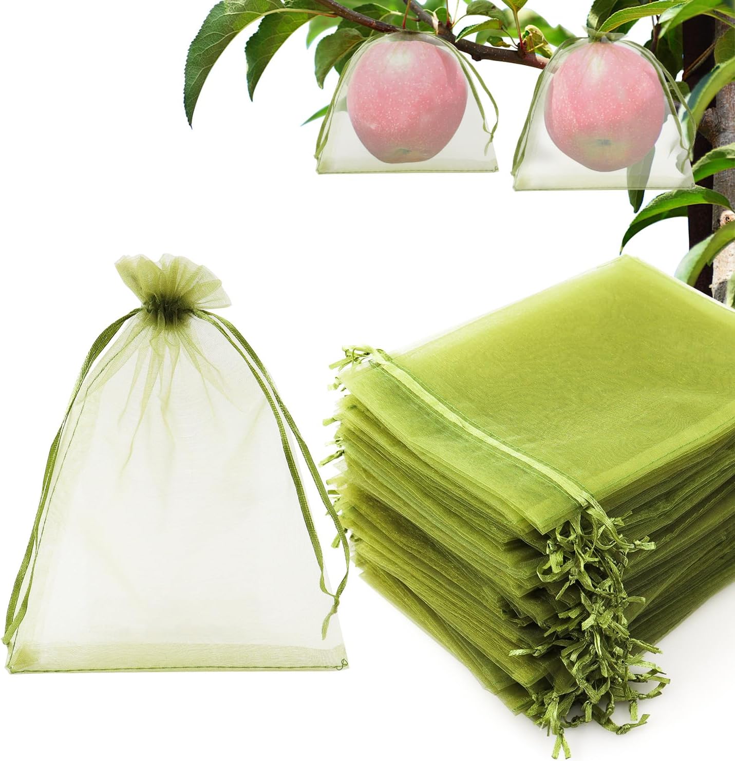 Amazon.com : Fruit Protection Bags 6"×9" Green Fruit Netting Bags with ...