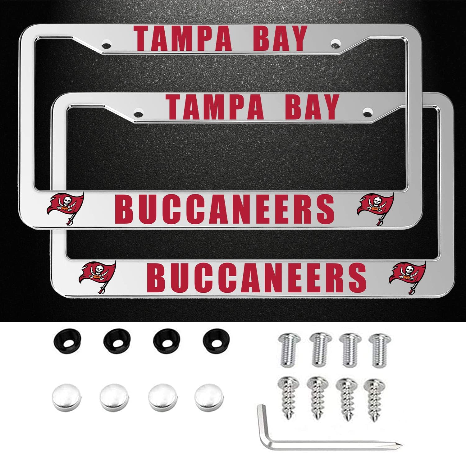 Amazon.com: 2 Pack Aluminum Alloy for Tampa Bay License Plate Frames ...