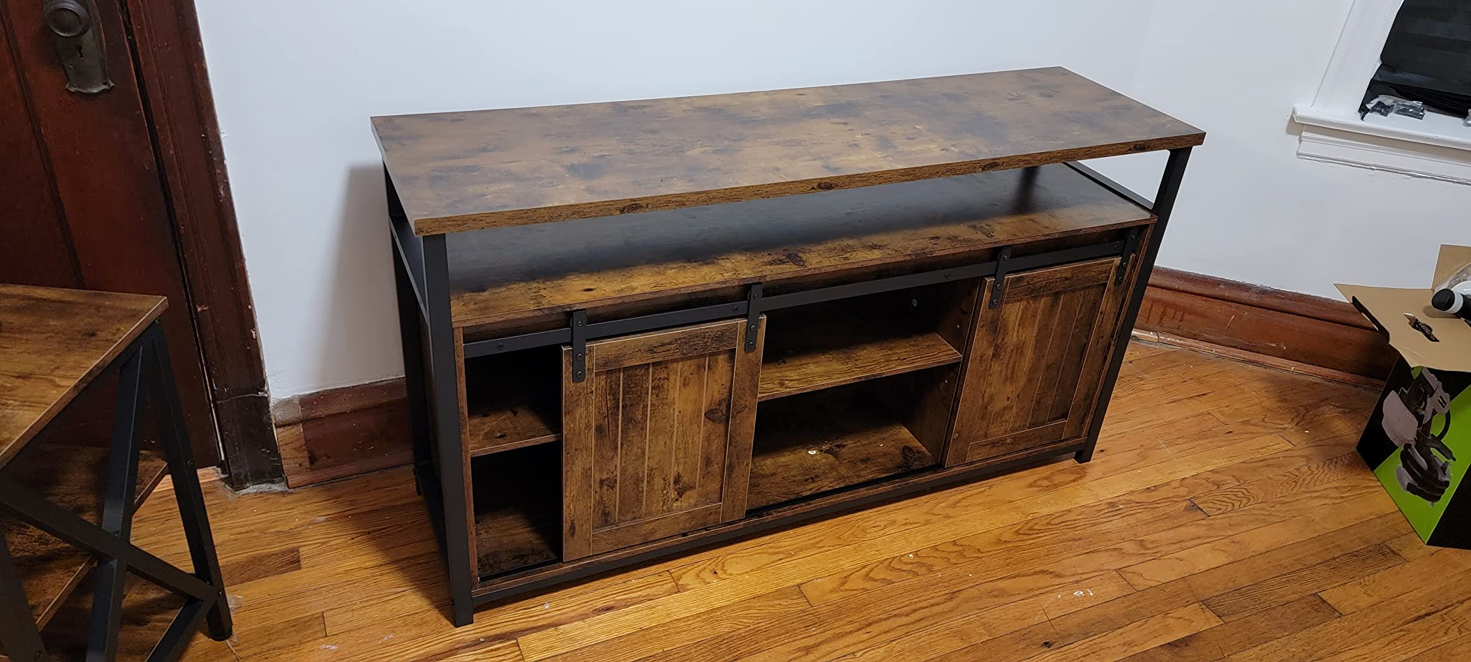 $28/mo - Finance Yaheetech Rustic TV Stand with 2 Storage Cabinets for ...