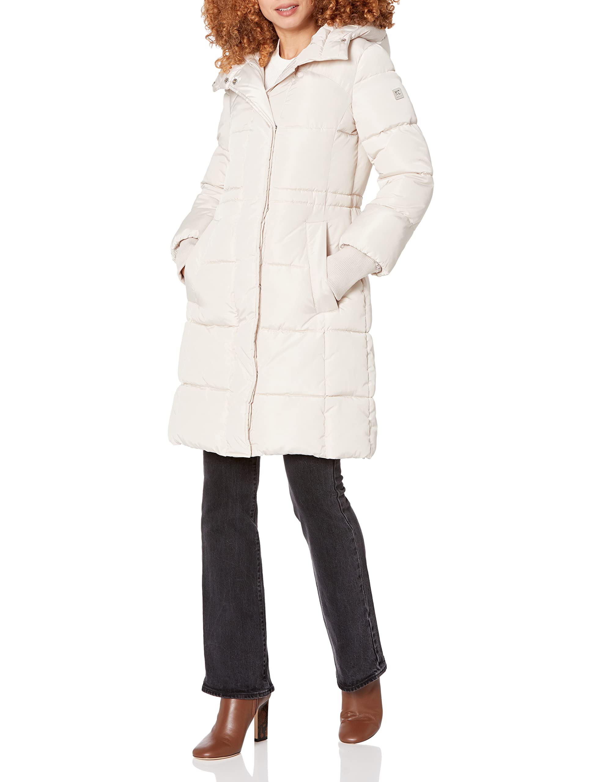 Puffer Coat With Hood Kenneth Cole Women's Faux Memory Puffer Jacket ...
