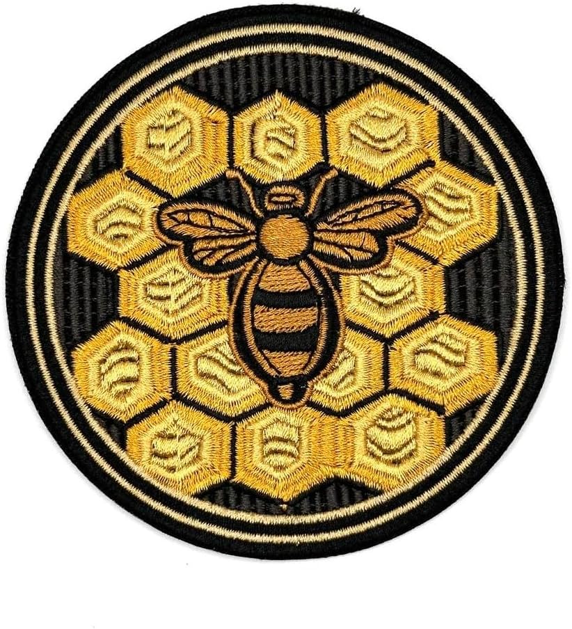 Amazon.com: 3.5" Bee Hive Patch - Embroidered Aesthetic Bee Applique ...