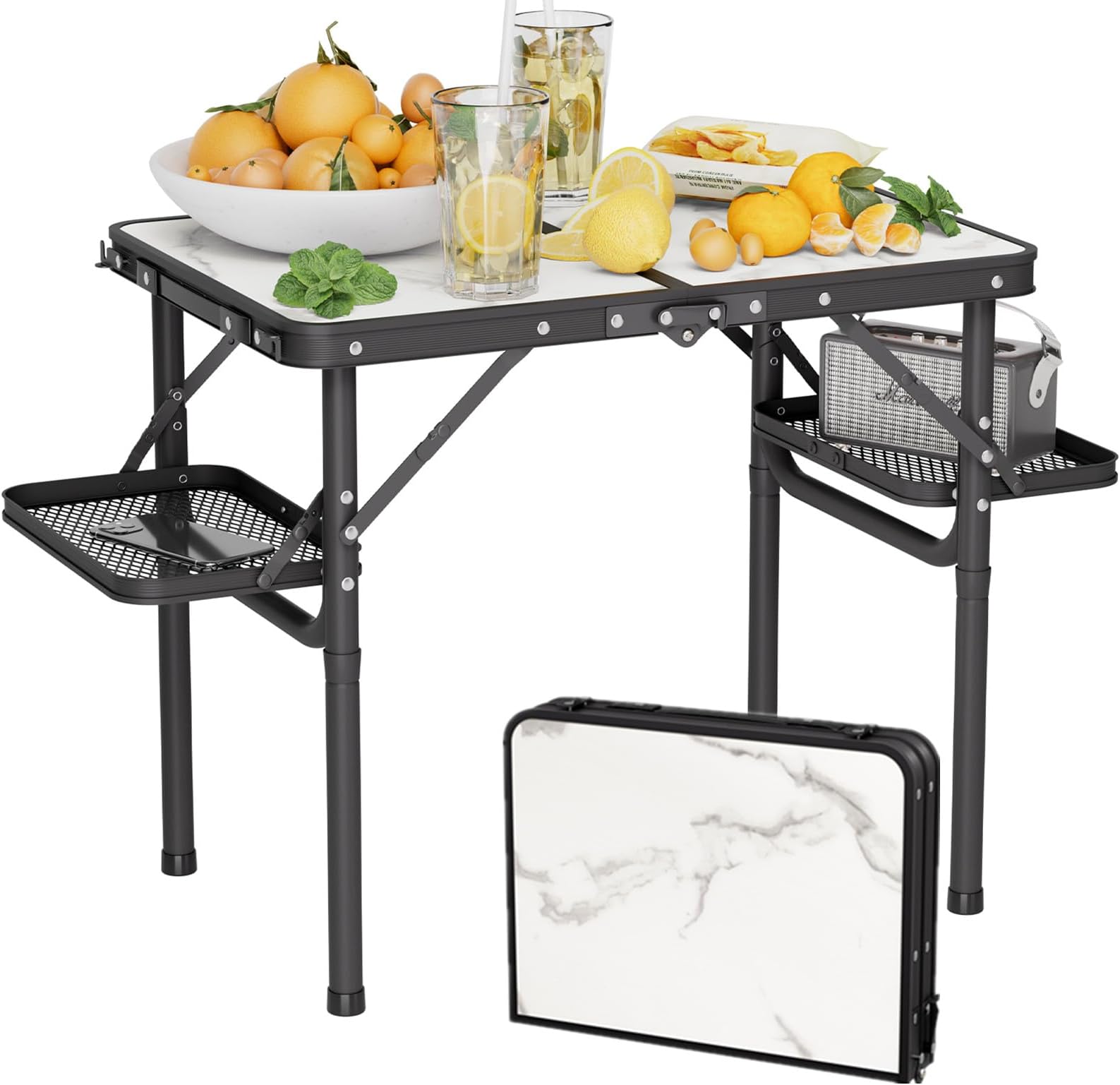 Amazon.com: Tatota Steel Tire-Mounted Table for Camping, Travel ...