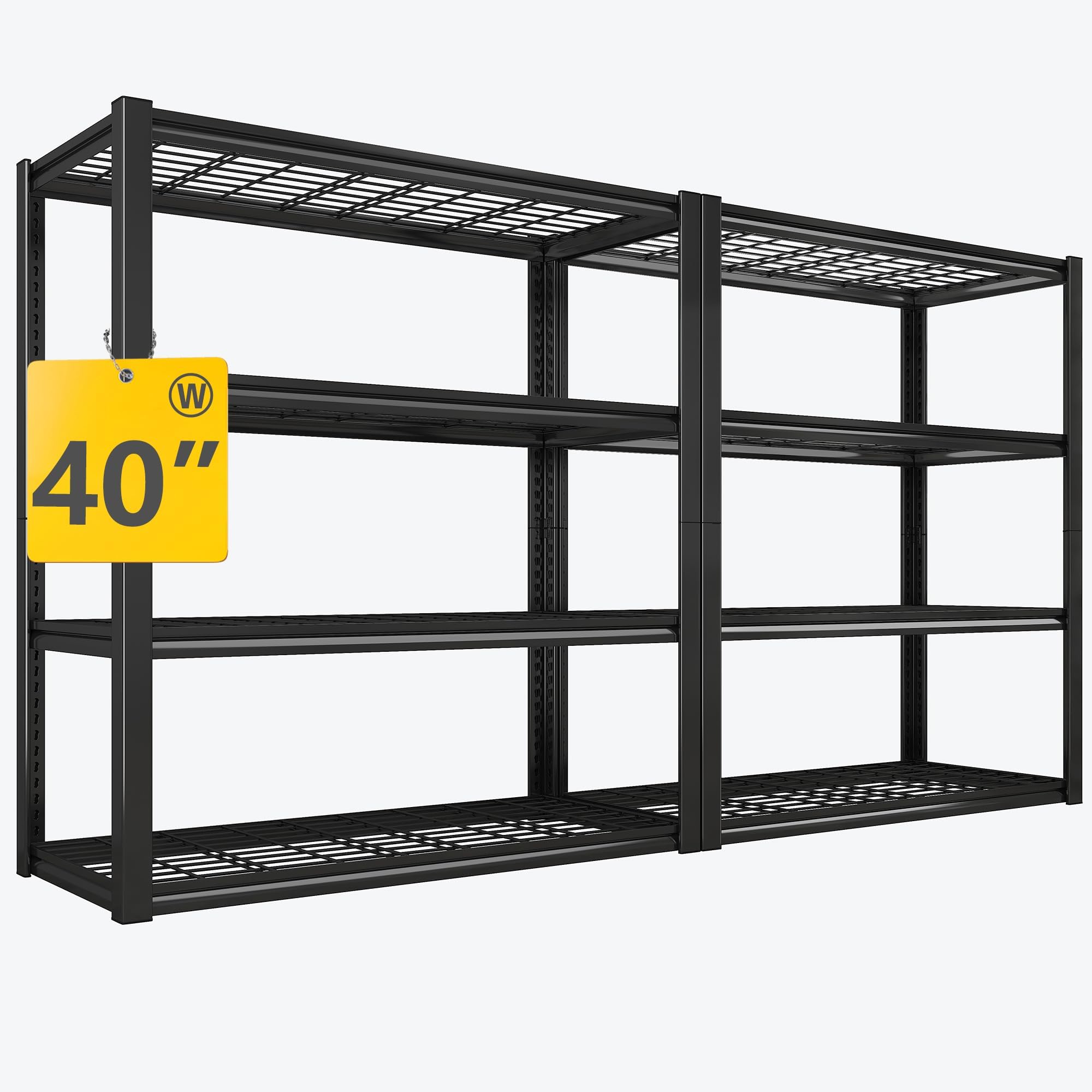Amazon.com: REIBII 40" W Garage Shelving Heavy Duty Storage Shelves ...