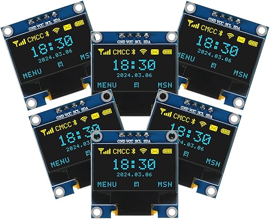 AITRIP 6PACK 0.96 Inch OLED I2C IIC Display Module 12864 128x64 Pixel ...