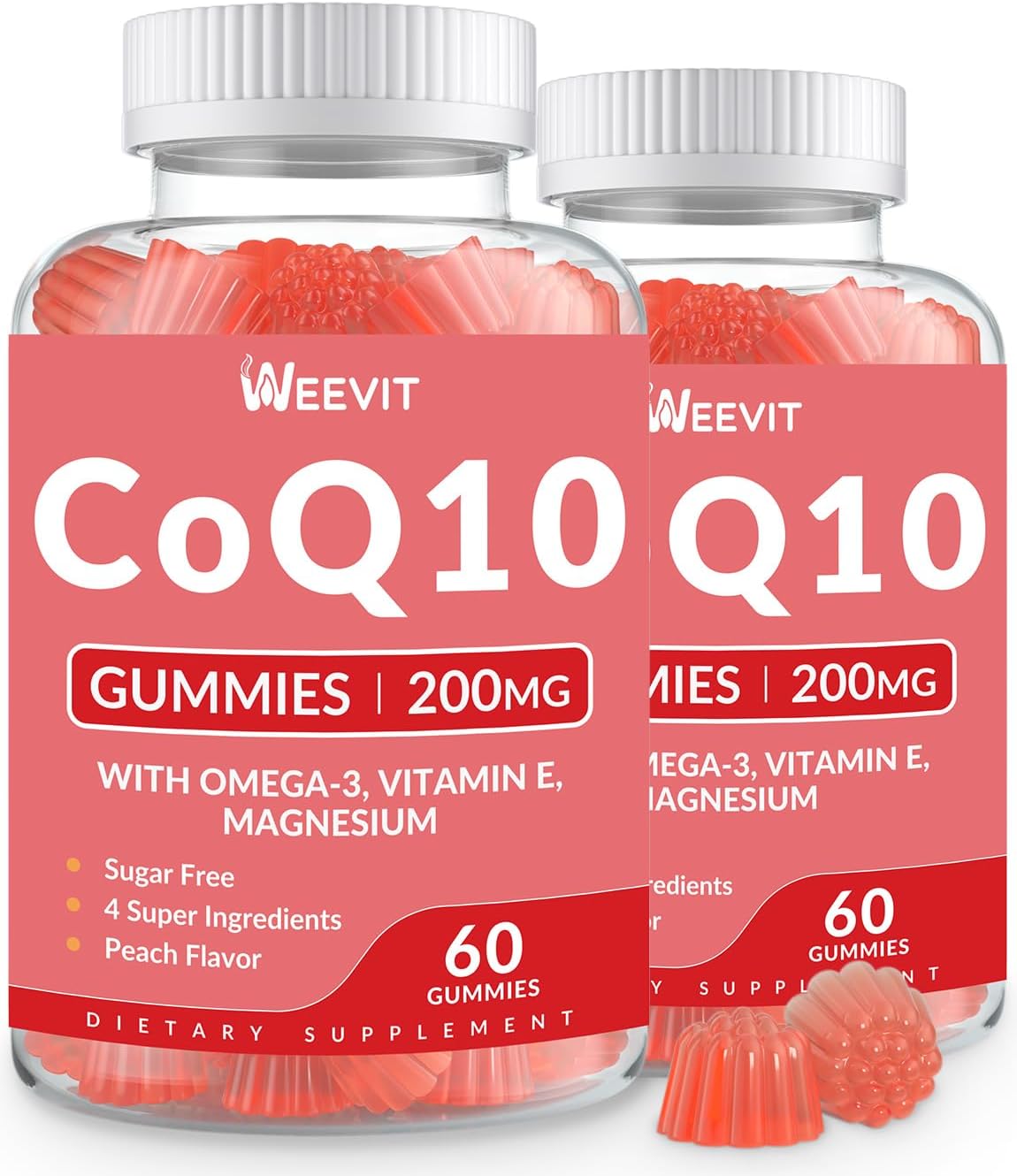Amazon.com: Sugar Free CoQ10 Gummies 200 MG, Coenzyme Q10 (Ubiquinone ...