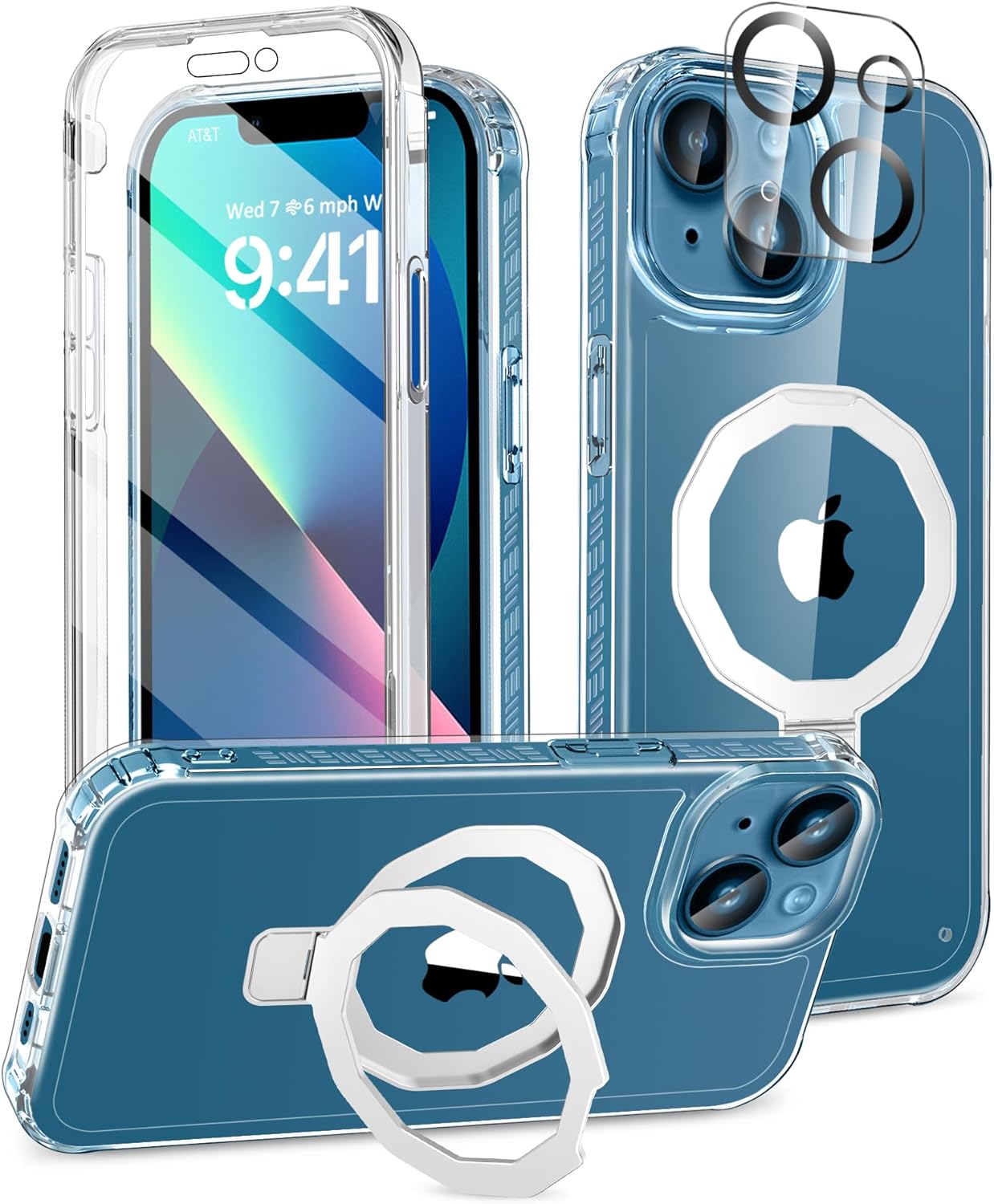 Amazon.com: BANLEA for iPhone 13 Case, Built-in Screen Protector & Seamless Stand, with Camera ...