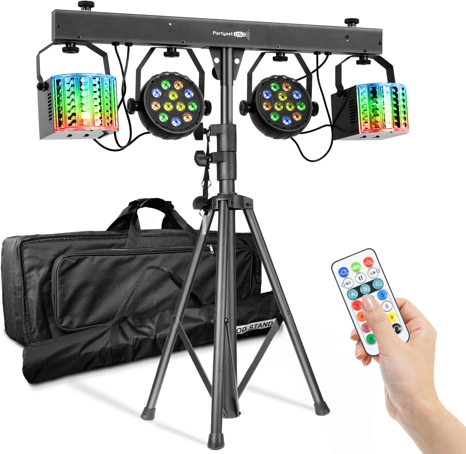 Amazon.com: ASC Pro Audio Mobile DJ Light Stand 10 Foot Length Portable ...