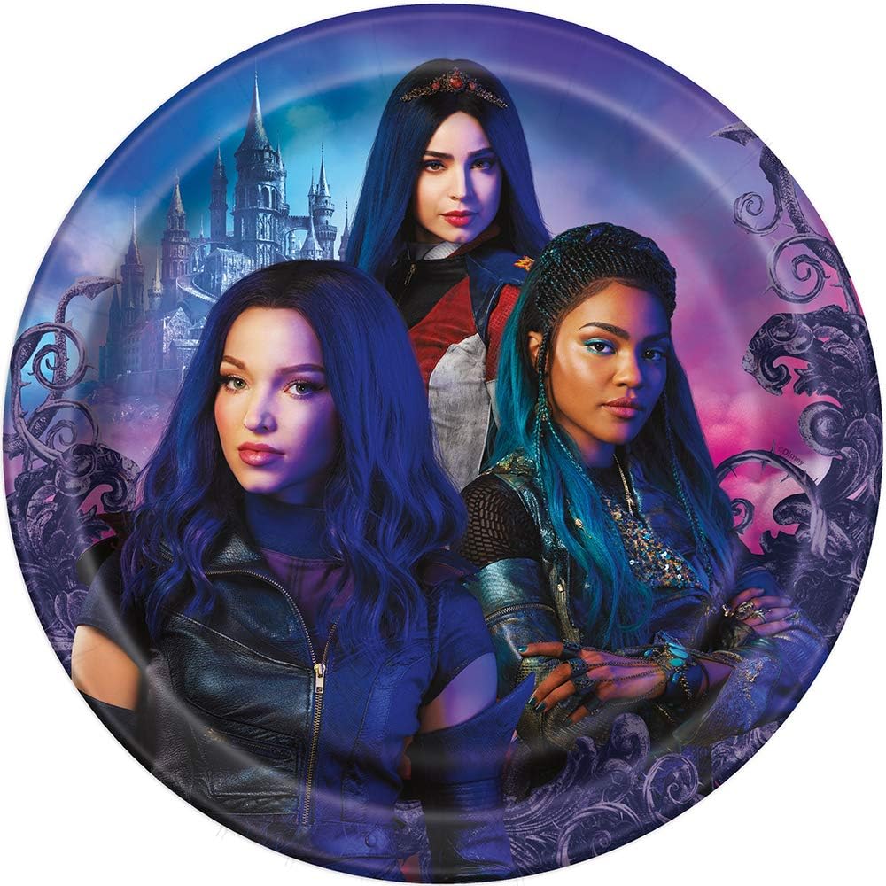 Amazon.com: Unique Disney Descendants 3 Round Dinner Plates - 9" (Pack ...