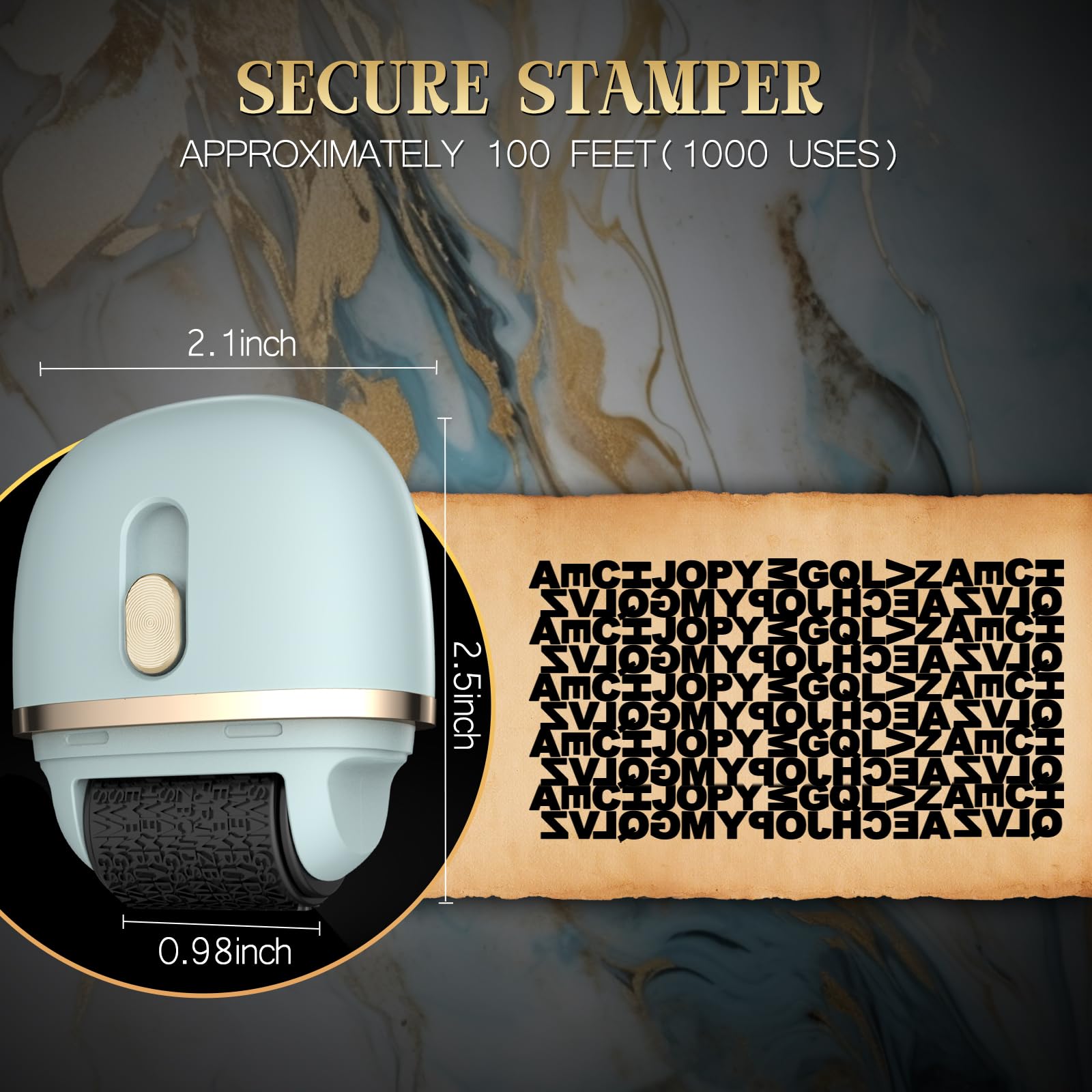 Snapklik.com : Lomil Refillable Identity Theft Protection Roller Stamp