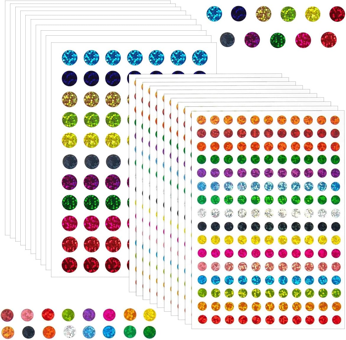 Amazon.com : 2530 Pcs Color Coding Labels - Sparkle Dot Stickers, Mini ...