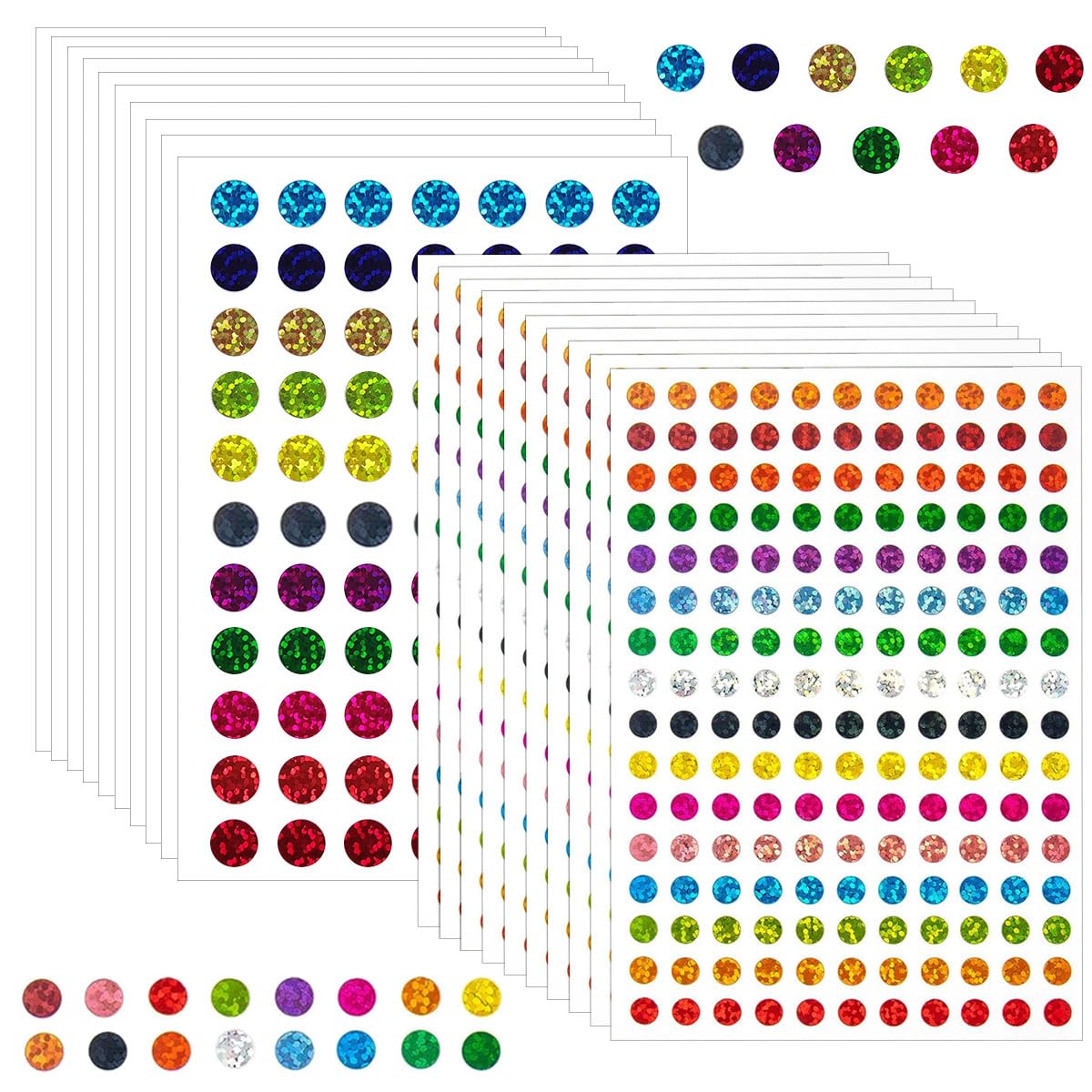 Snapklik.com : 2530 Pcs Color Coding Labels - Sparkle Dot Stickers