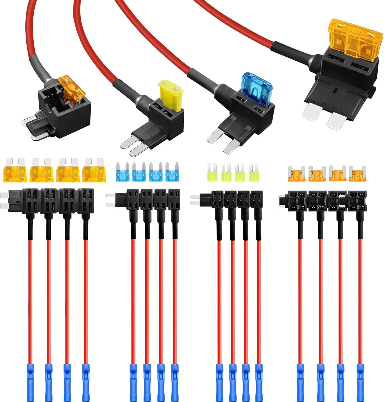 Amazon.com: 36 Pieces Fuse Taps Set, 4 Types 12V Piggy Back Fuses ...