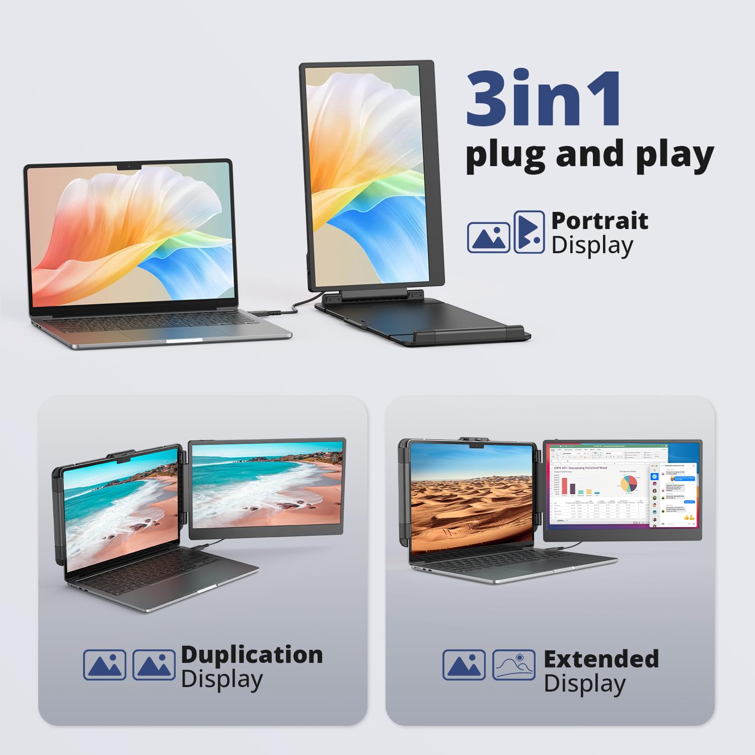 Snapklik.com : 14 Laptop Monitor Extender For Dual Monitor Dispaly, FHD ...